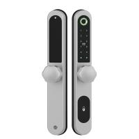 China Fingerprint Aluminum Frame Bluetooth APP Door Lock With Code Card for sale