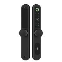 China Fingerprint Aluminum Frame Bluetooth APP Door Lock With Code Card for sale