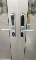 China Fingerprint Aluminum Frame Bluetooth APP Door Lock With Code Card for sale