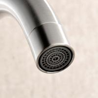 China Durable Single Handle Kitchen Faucet Brushed Plated Finishing Simple Style for sale
