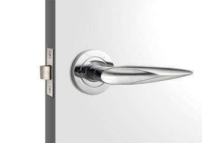 China Commercial Mortise Door Lock 50mm Diameters Rose Lockset Chrome Lever Handle for sale