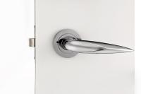 China Commercial Mortise Door Lock 50mm Diameters Rose Lockset Chrome Lever Handle for sale