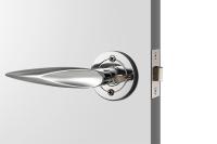 China Commercial Mortise Door Lock 50mm Diameters Rose Lockset Chrome Lever Handle for sale