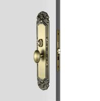 China Outside Entry Door Handlesets / Antique Brass Entrance Door Handles for sale