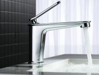 China Spout Vessel Sink Faucets / Tall Bathroom Faucet One Handle Chrome Finish for sale