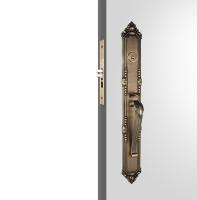 China Antique Brass Door Handles Single Cylinder Luxury Handleset Zinc Alloy for sale