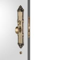China Antique Brass Door Handles Single Cylinder Luxury Handleset Zinc Alloy for sale