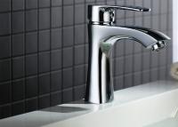 China Silver Single Handle Bathroom Faucet / Brass Bathroom Faucets Easy Installation for sale