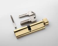 China Golden Brass Door Lock Cylinder 110mm High Security With Thumbturn for sale