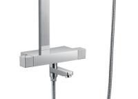 China Hotel Bathroom Luxury Bath Faucet Overhead Rainfall Thermostatic Shower Head Set for sale