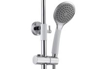 China Brass Bathroom Shower Set Wall Mounted With 45° Swivel Shower Arm for sale