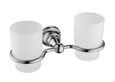 China Silver Bathroom Accessory Two Toothbrush Holder Wall BMLSB0024-C for sale