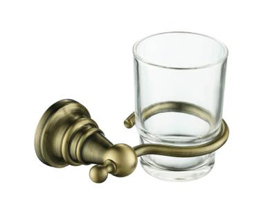 China Hotel Bathroom Tumbler Holder Antique Brass Metal Base Corrosion Resistance for sale