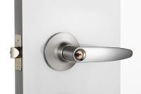 China Privacy Door Tubular Cylinder Lock Modern Front Satin Nickel Lever Handle for sale