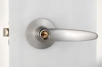 China Privacy Door Tubular Cylinder Lock Modern Front Satin Nickel Lever Handle for sale