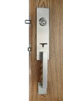 China Silver Entry Door Handlesets / Outside Door Handles Adjustable Latch for sale