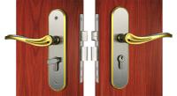 China PVD Finishing Door Lock Mortise Lever Handle Solid Zinc 3 Brass Keys for sale