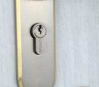 China PVD Finishing Door Lock Mortise Lever Handle Solid Zinc 3 Brass Keys for sale