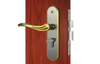 China PVD Finishing Door Lock Mortise Lever Handle Solid Zinc 3 Brass Keys for sale