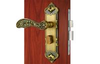 China Antique Yellow Bronze Mortise Locksets With Lever Handle Mortise Lock Body for sale