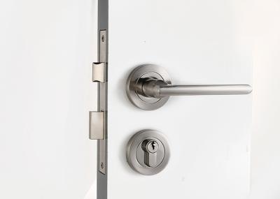 China Zinc Alloy Mortise Door Lock Rose Room Satin Nickel / Chrome Lever Handle for sale