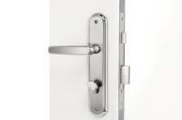 China Satin Stainless Steel Mortise Door Lock Set With 116×55 mm Lever Handle for sale