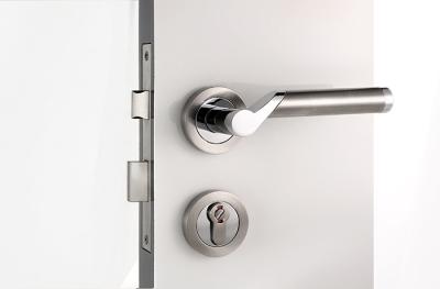 China Rose Mortise Door Lock Satin Nickel / Chrome Lever Handle for sale