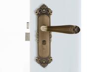 China Room Door Mortise Latch Set 250x62mm Plate Antique Yellow Bronze for sale