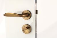 China Commercial Rose Mortise Latch Lock Set With Lever Handle , Antique Yellow Bronze for sale