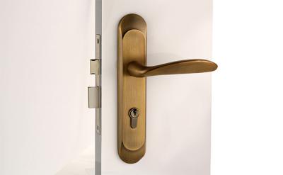 China Yellow Bronze Mortise Privacy Lock , Antique Mortise Locksets 55Mm Backset for sale