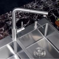 China 360 Degree Swivel Kitchen Sink Faucets Brass Brush Plated Finishing for sale