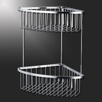 China Silver Finishing Bathroom Accessory Two Layers Corner Shower Basket for sale