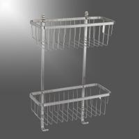 China Durability Double Layers Stainless Steel Shower Basket Wall Mounted for sale