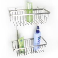 China Durability Double Layers Stainless Steel Shower Basket Wall Mounted for sale