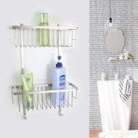 China Durability Double Layers Stainless Steel Shower Basket Wall Mounted for sale