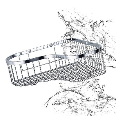 China Bathroom Accessory Corner Basket Shelf Stainless Steel Easy Installation for sale
