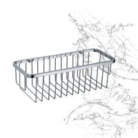 China Chrome Layers Stainless Steel Bathroom Accessory Single Corner Shower Wire Basket for sale