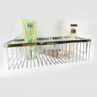 China Chrome Layers Stainless Steel Bathroom Accessory Single Corner Shower Wire Basket for sale
