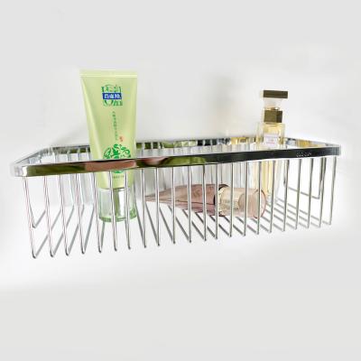 China Chrome Layers Stainless Steel Bathroom Accessory Single Corner Shower Wire Basket for sale