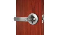 China Zinc Alloy Handle 65mm Dia Rose Satin Nickel Finish Tubular Entry Leverset for sale