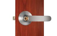 China Zinc Alloy Handle 65mm Dia Rose Satin Nickel Finish Tubular Entry Leverset for sale