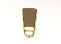China 30 * 13 * 4mm Stocked Handbag Accessories Hardware Golden Zipper Pull For Bag for sale