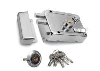 China Security Stainless Steel Door Lock Antique Rim Lock With Double Cylinder Latch for sale