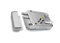 China Security Stainless Steel Door Lock Antique Rim Lock With Double Cylinder Latch for sale