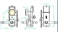 China INTERTEK Plated Gold Zinc Alloy Electronic Door Lock With Card / Key Open Ways for sale