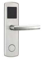 China Hotel Electronic Door Lock Satin Stainless Steel Handleset with Card / Key Open for sale