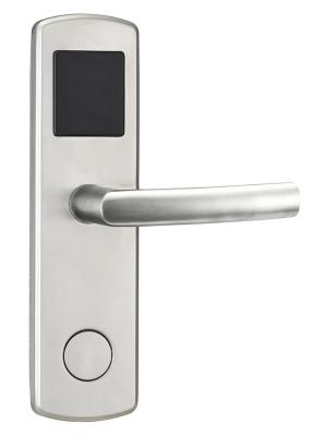 China Hotel Electronic Door Lock Satin Stainless Steel Handleset with Card / Key Open for sale