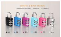 China Colorful Resettable Combination Padlock 3 Digit Password Suicase Padlock for sale