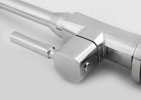 China Single Hole Kitchen Sink Faucets Mechanical Deck Mounted Plated And Brushed for sale