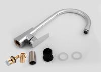China Kitchen Mixer Sink Faucets Mechanical Deck Mounted Plated / Plate Chrome for sale